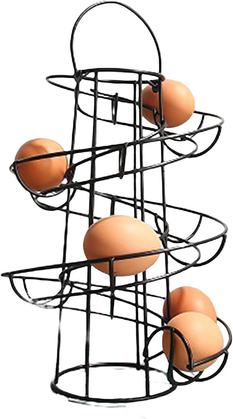 Amazon.com: NINOMA Spiral Egg Holder, Spiral Design Metal Egg Skelter ...
