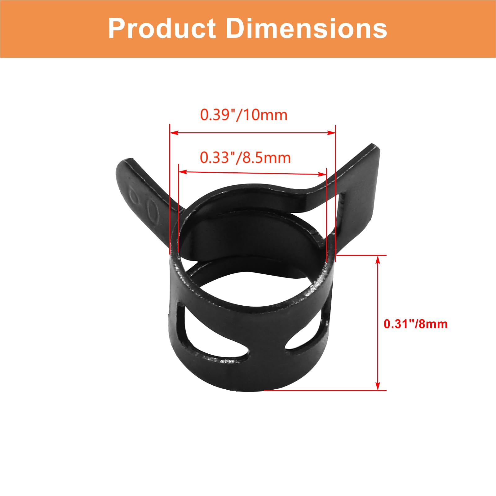 Snapklik.com : Rierdge 40 Pcs 0.35 Inch ID Spring Band Type Clamps