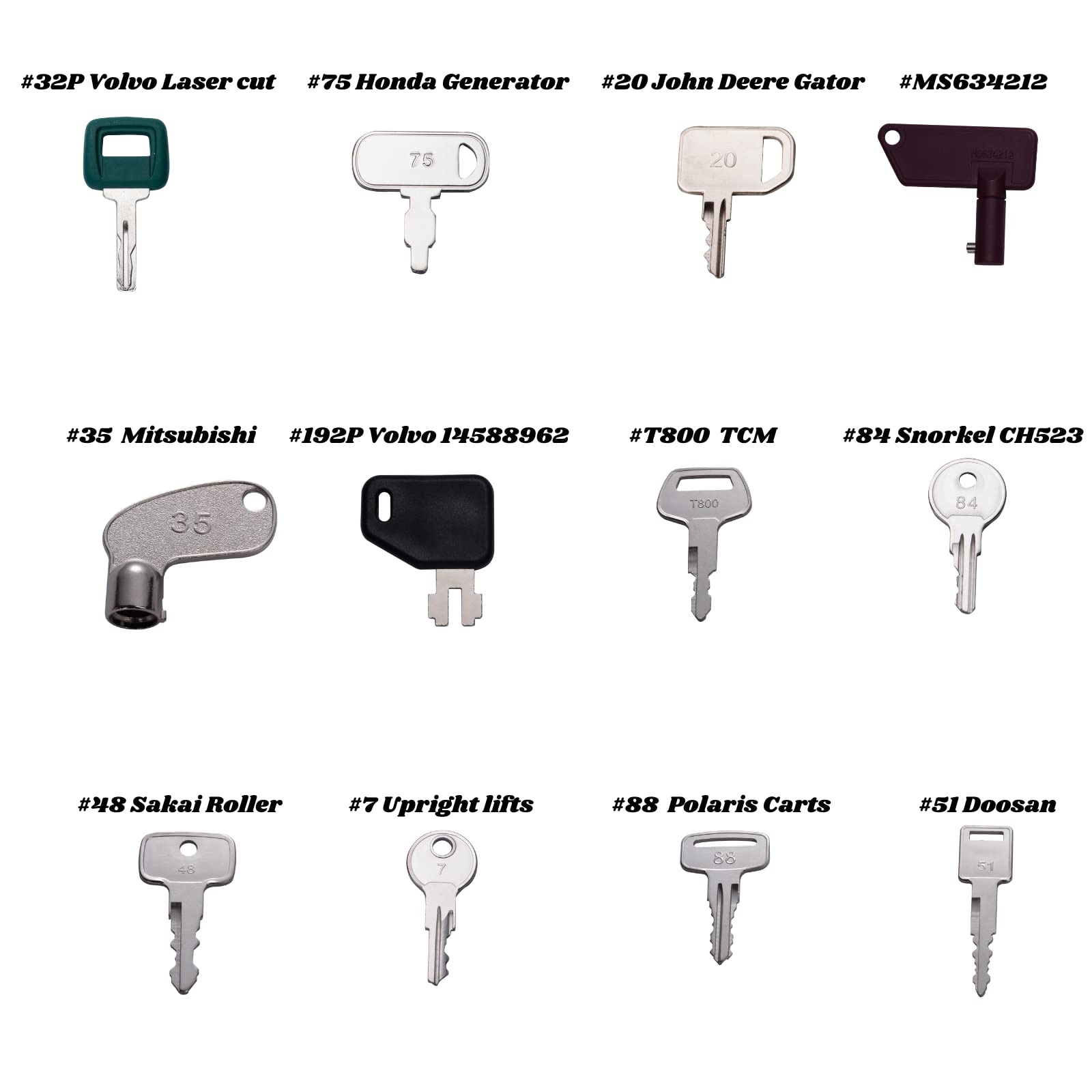 Buy WAH LIN PARTS 67 Heavy Equipment Keys Master Set Fits Bobcat,CASE ...