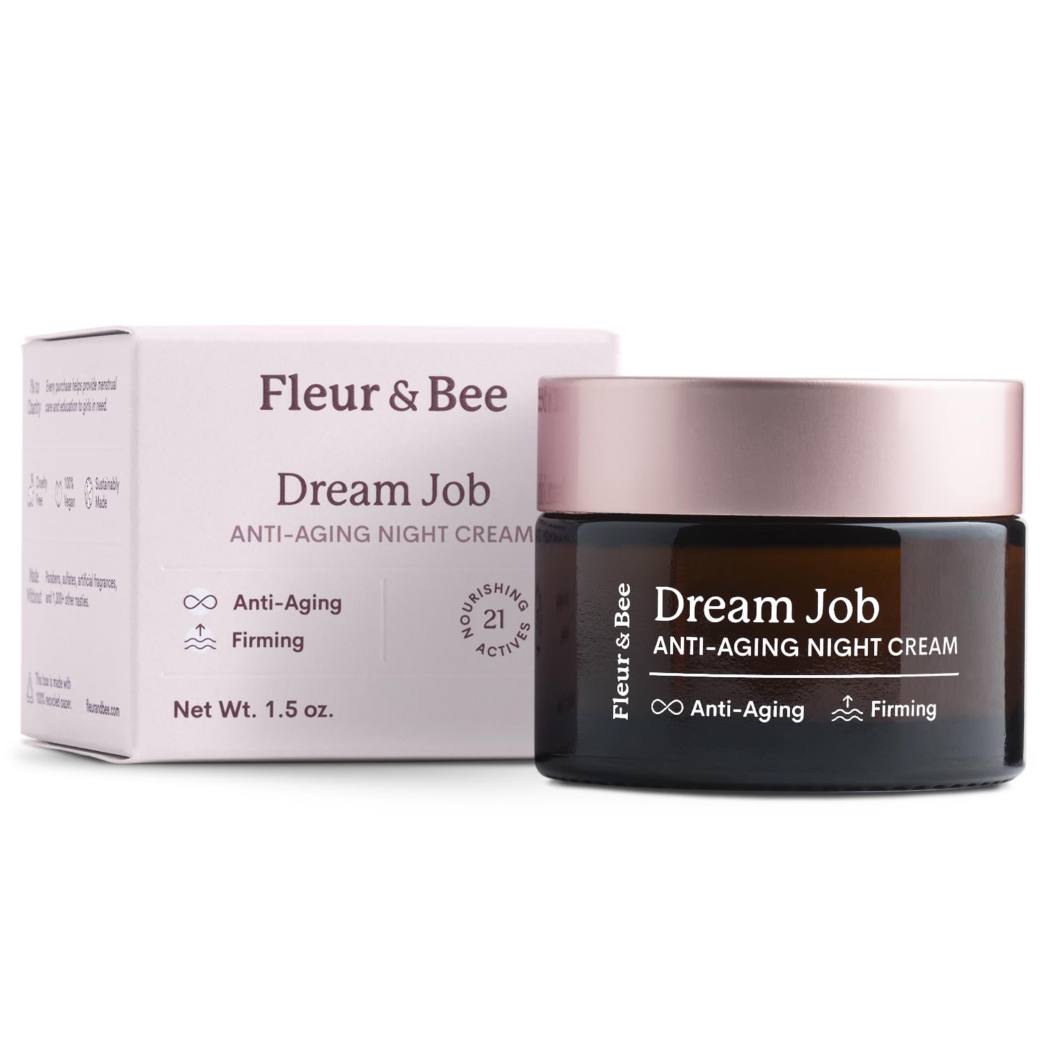 Amazon.com: FLEUR & BEE Anti Aging Night Cream | Clean, 100% Vegan ...