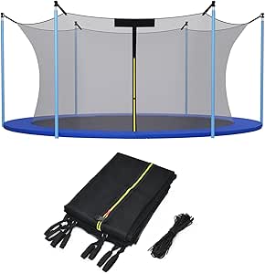 GYMAX Trampoline Net, Trampoline Enclosure for 8 10 12 14 15 16Ft Round ...