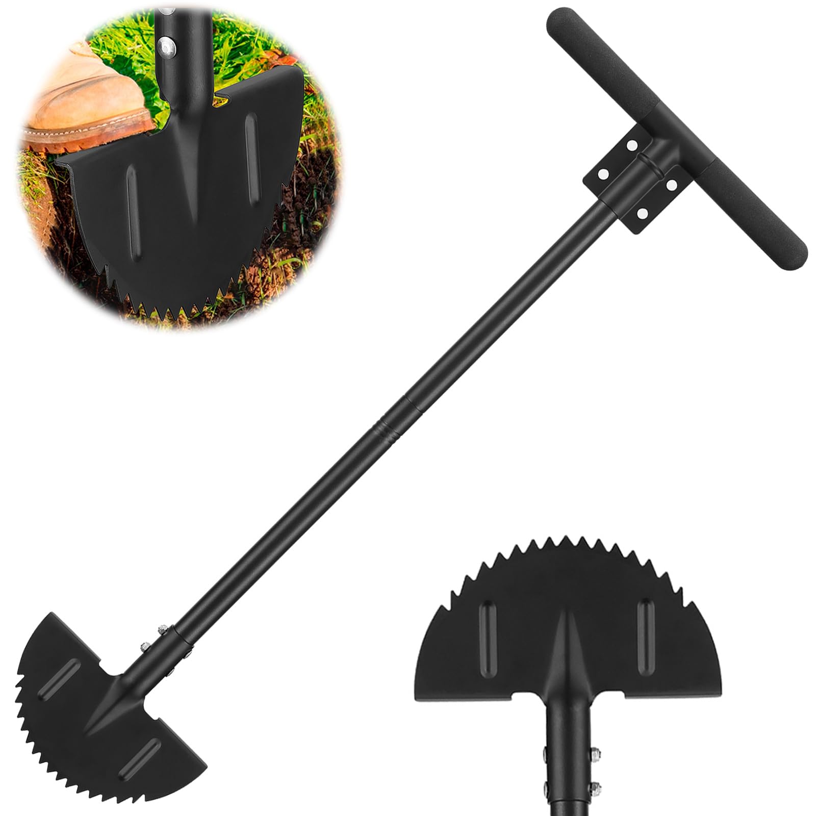 Snapklik.com : Half Moon Edger, Sharp Saw-Tooth Manuel Edger Lawn Tool