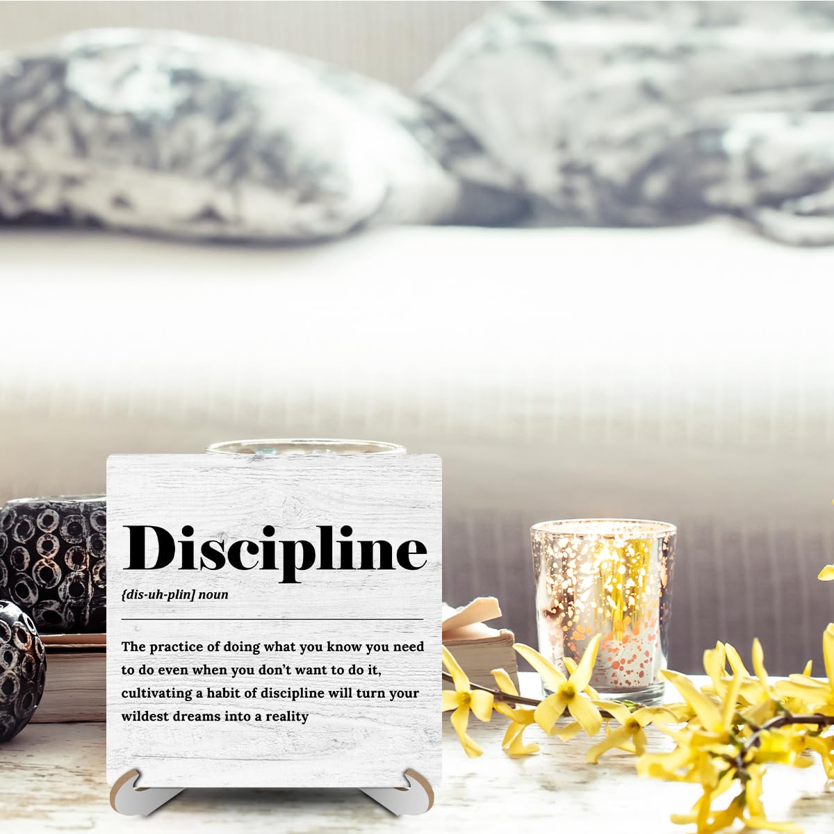 Snapklik.com : Discipline Noun Wood Sign Desk Decor Motivational Rustic ...