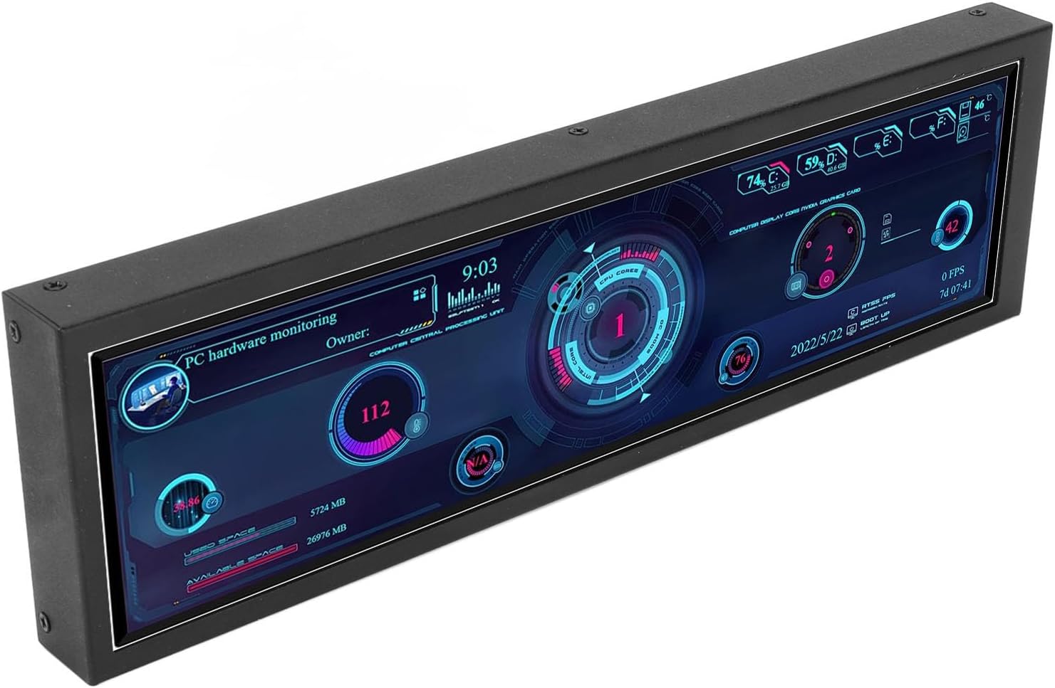 Amazon.com: Fussbudget 8.8 Inch IPS Display, 1920x480 CPU GPU SSD Data ...