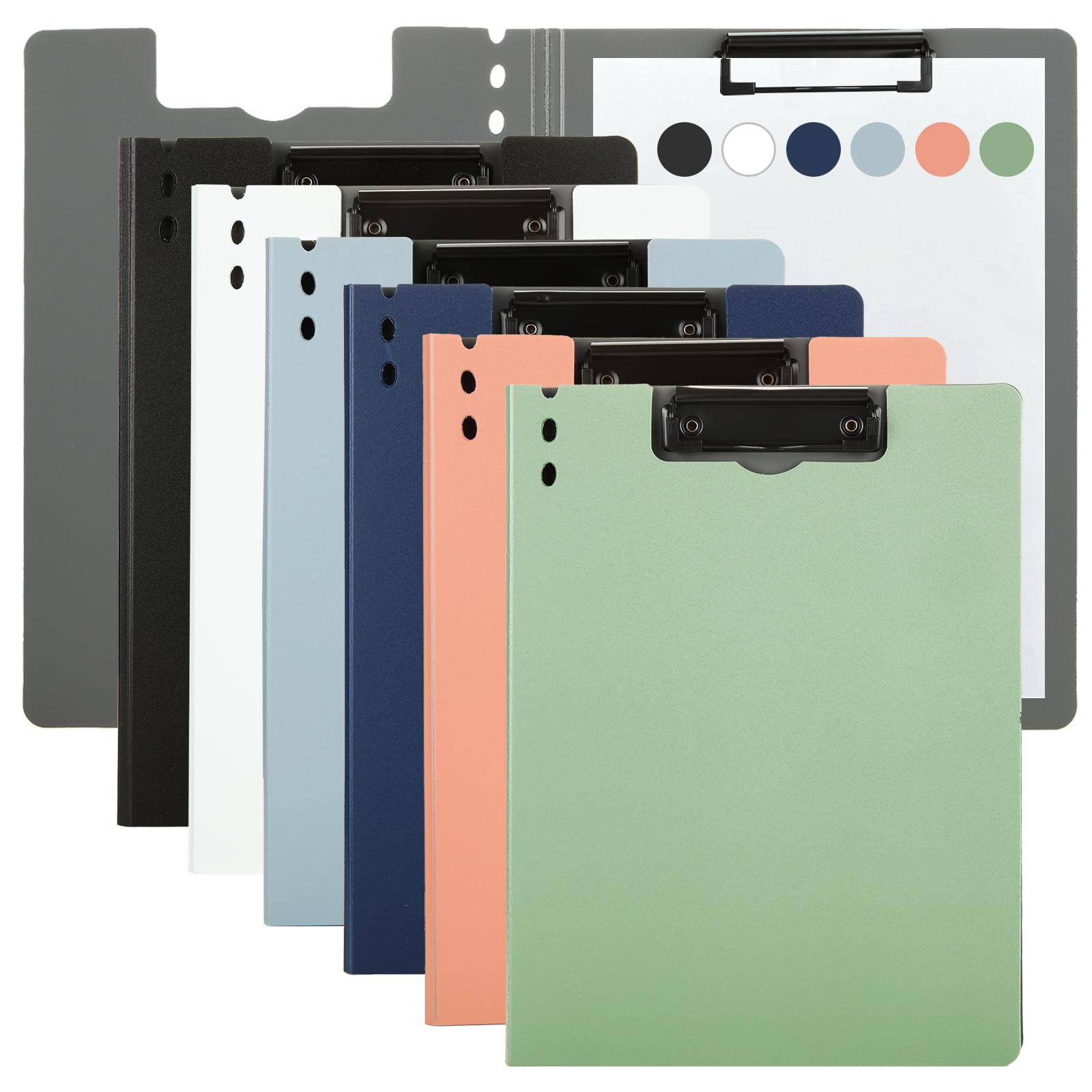 SHUESS 6 Pcs Clipboard A4 - Plastic Clipboard Folder - 360° Flip Clip ...