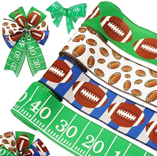 Amazon.com: Football Wired Edge Ribbon, 20 Yards 2.5 Inch Sports Burlap ...