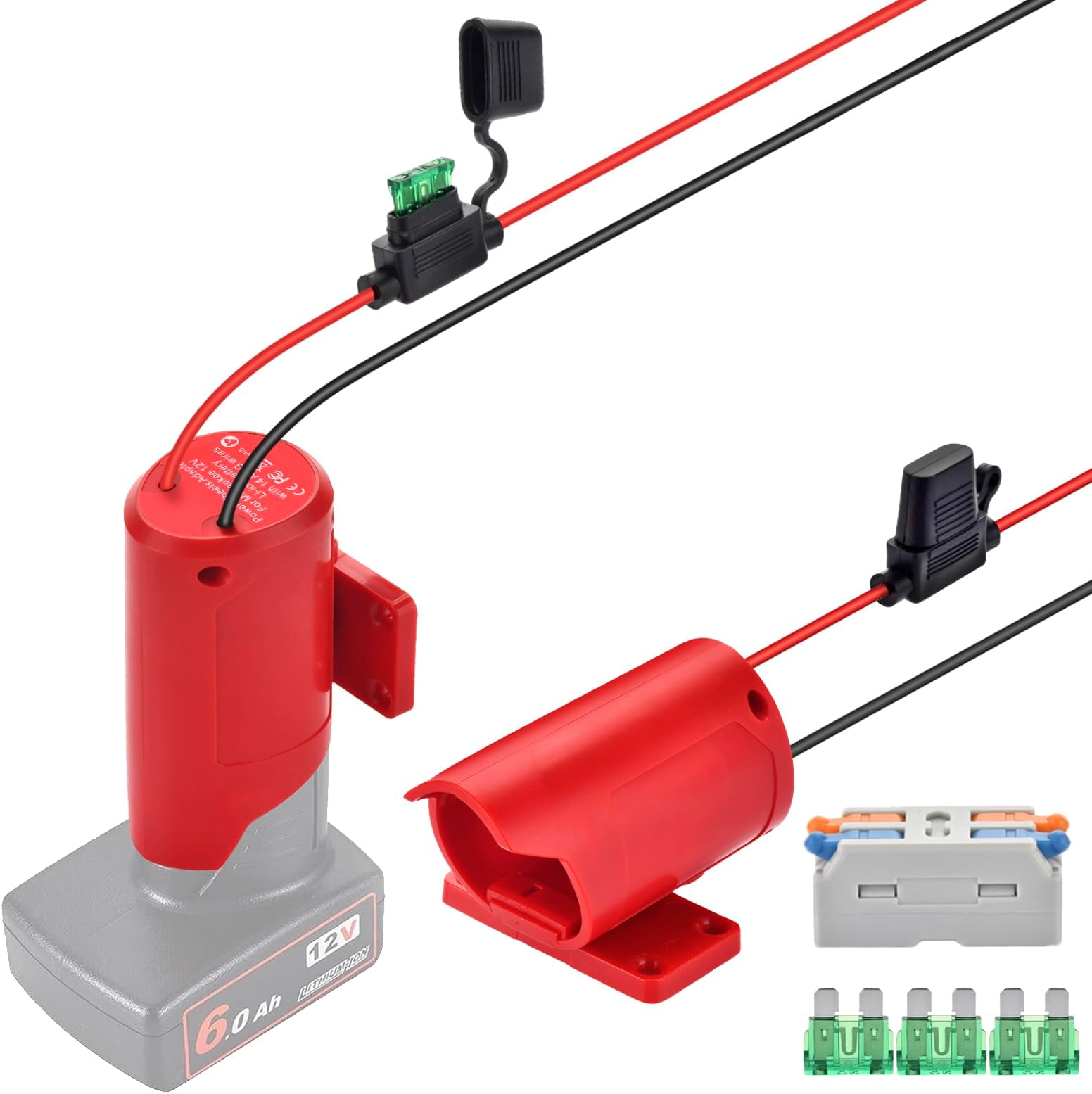 M12 Battery Adapter with Fuse,Power Wheels Adapter for Milwaukee 12V,14 ...