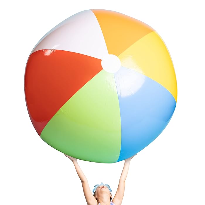 Buy Top Race Giant Beach Ball Large Beach Ball, Huge Rainbow Color for ...