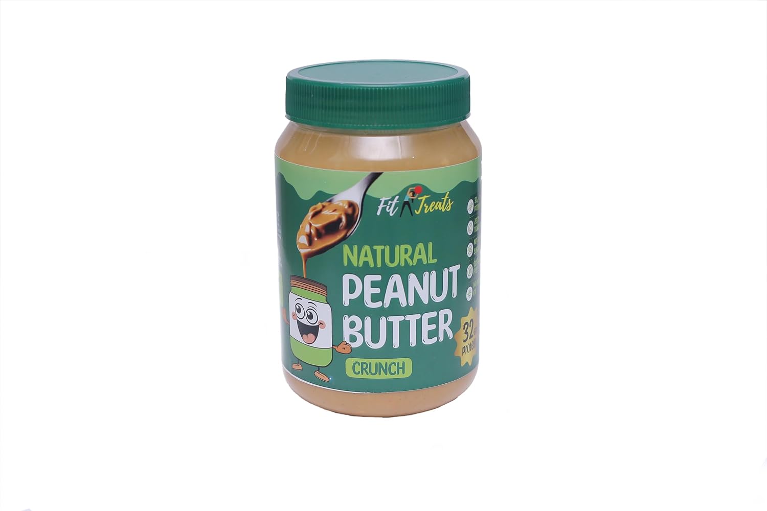 FIT TREATS Natural Peanut Butter Crunch 1kg - 100% Roasted Peanuts ...