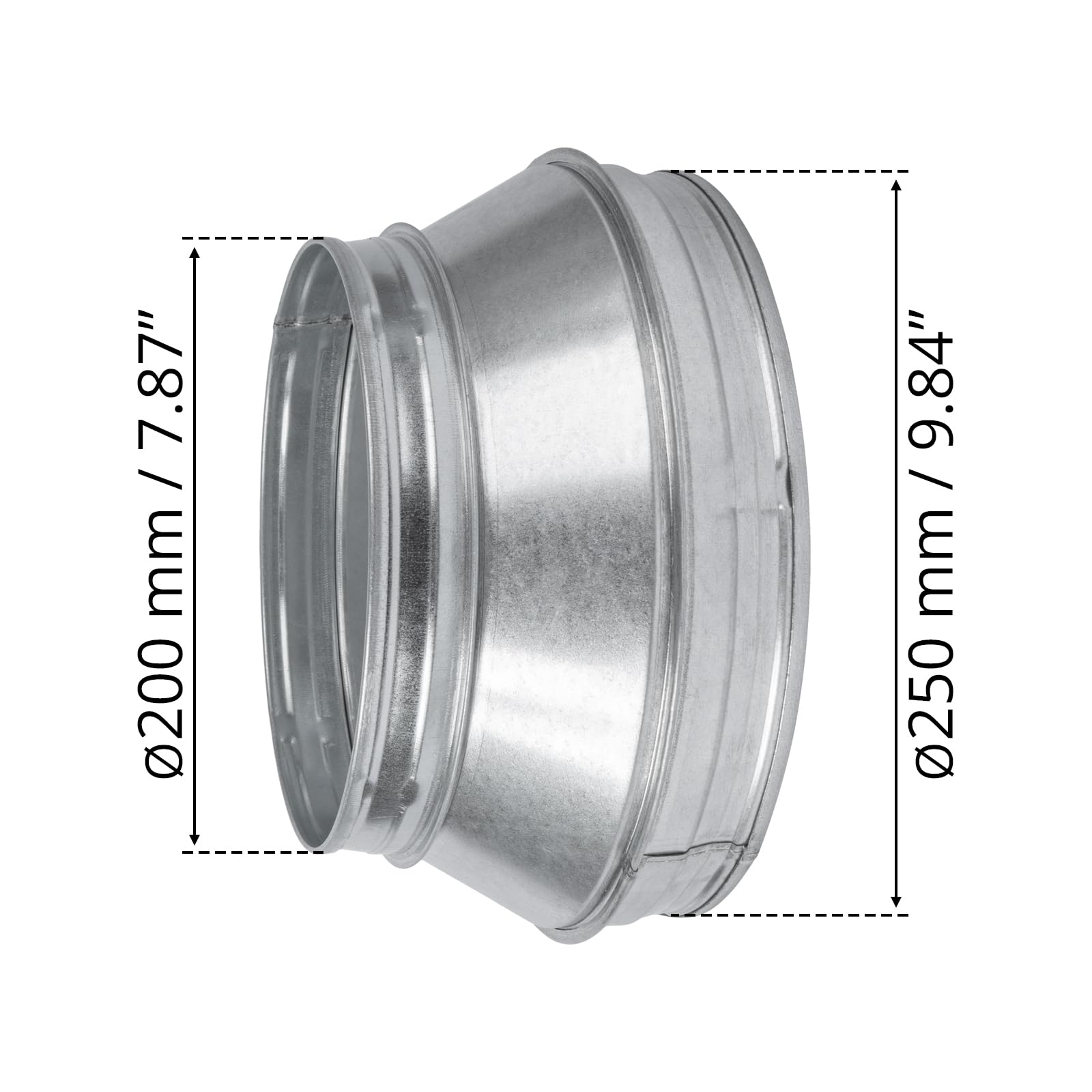 Snapklik.com : HVAC OV 10" To 8" Inch Round Duct Reducer - Galvanized ...