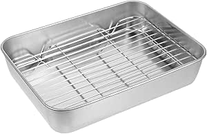 Amazon.com: Baking Trays Grill Pan With Grid Oven Rack Stainless Steel ...