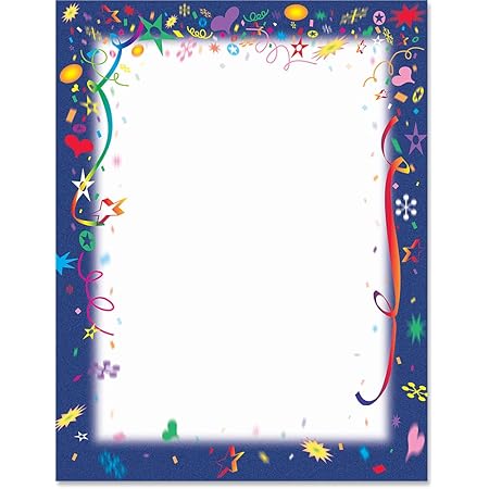 Amazon.com : PaperDirect Confetti Shapes Border Papers, Set of 25 ...