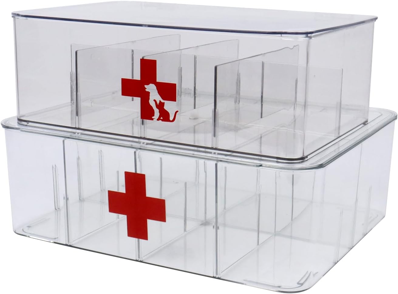 Amazon.com: Gdfjiy 2 Piece Medicine Storage Box for Home and Pet ...
