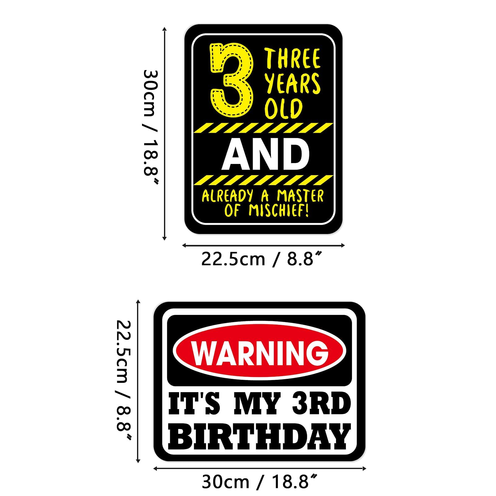 Snapklik.com : 3rd Kids Birthday Party Decorations - 9PCS Wall Signs ...