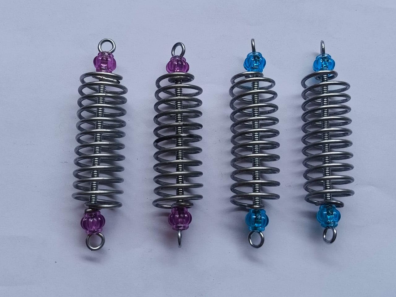 Decorative Metal Carb Feeder Springs with Beads, 8 cm Length, Purple ...