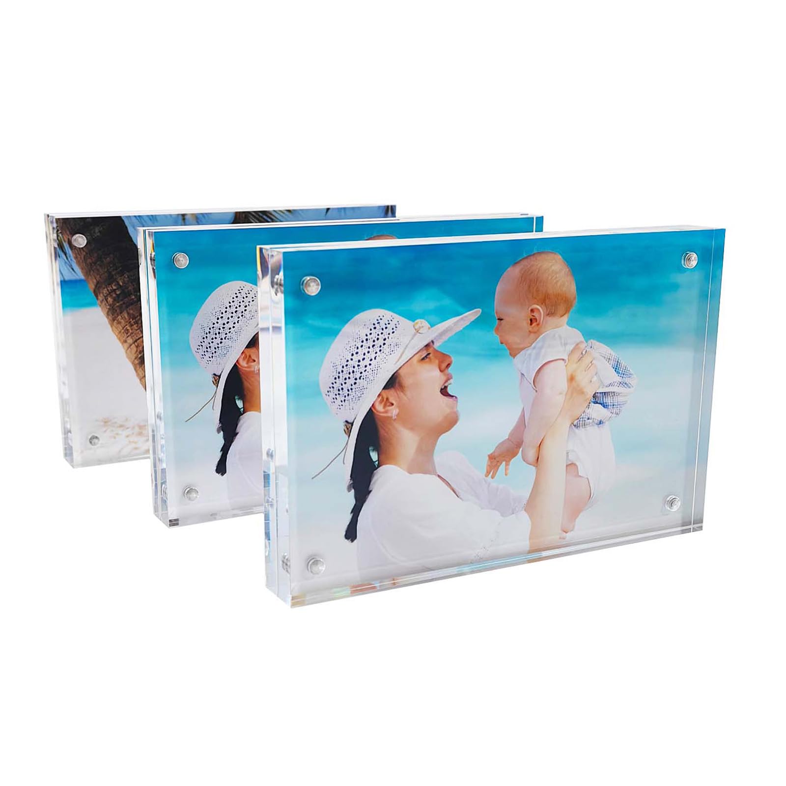 Amazon.com - ESSDIAR Acrylic Picture Frames 4x6, 20% Thicker Block,4 x ...