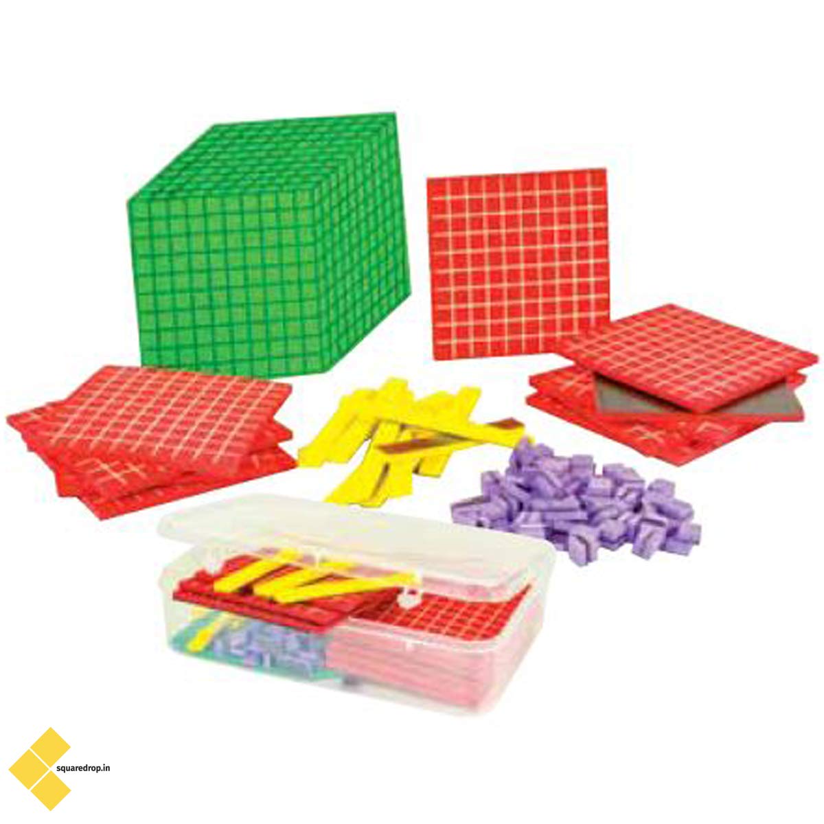 Square Drop Magnetic Base Ten Block Place Value Mathematics Geometry ...
