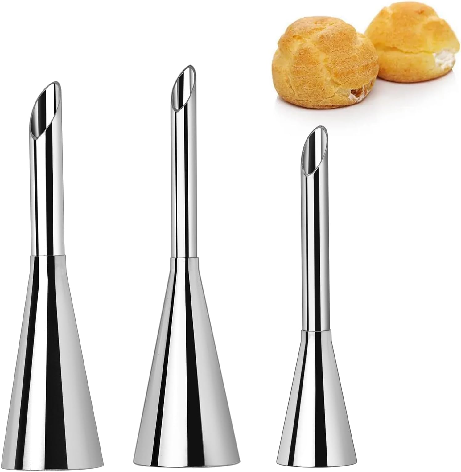 Amazon.com: Cream Icing Piping Nozzle Tips, 3pcs Puff Piping Tips Set ...