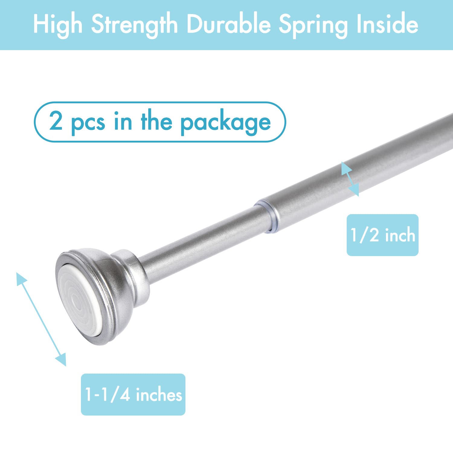 Snapklik.com : KXLIFE 1/2-inch Decorative Spring Tension Rod, Tension ...