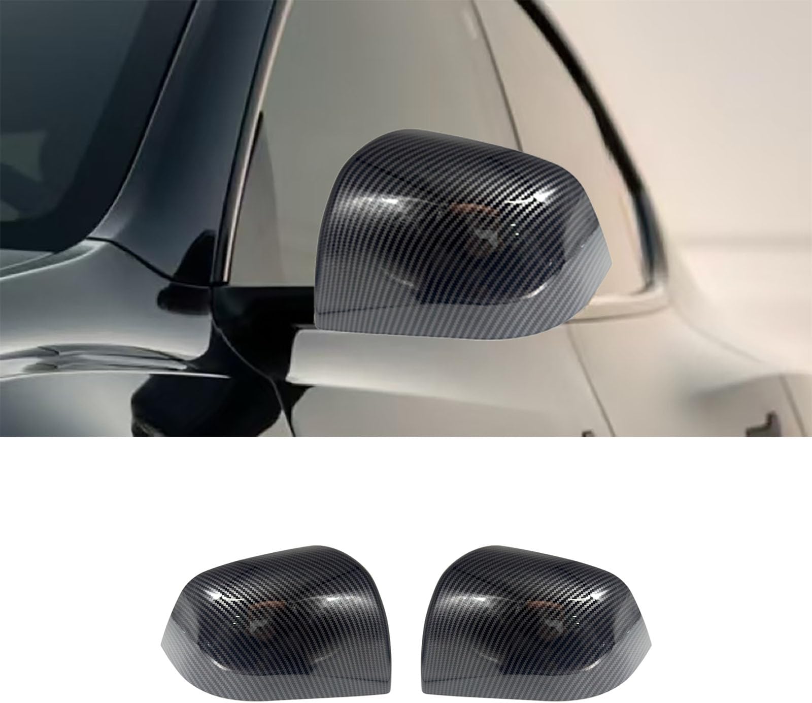 Amazon.com: TESFEEL 2 PCS Side Mirror Cover, Carbon Fiber Mirror Caps ...