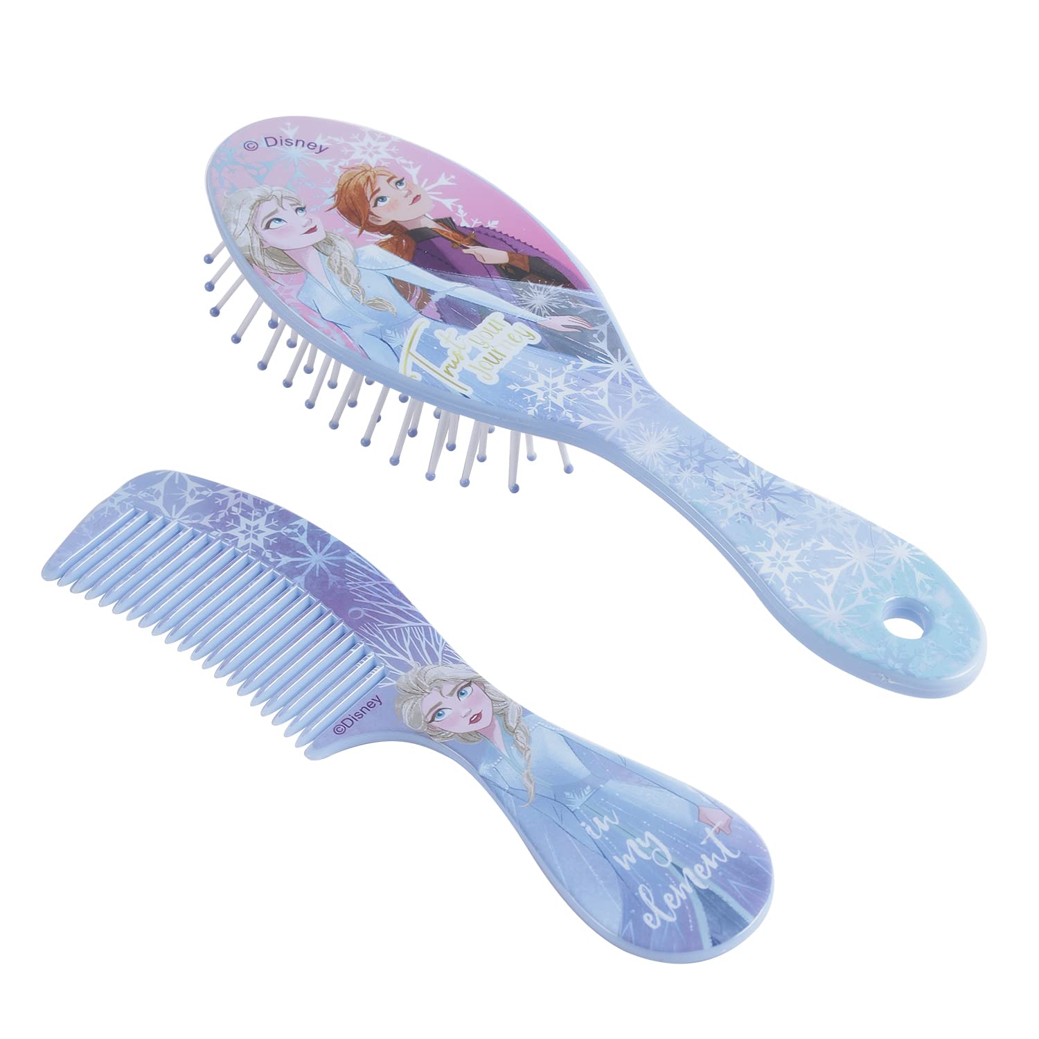 Li'l Diva Disney Frozen II Pack Of 2 Hairbrush & Comb With Elsa & Anna Charms For Girls 3 Years ...