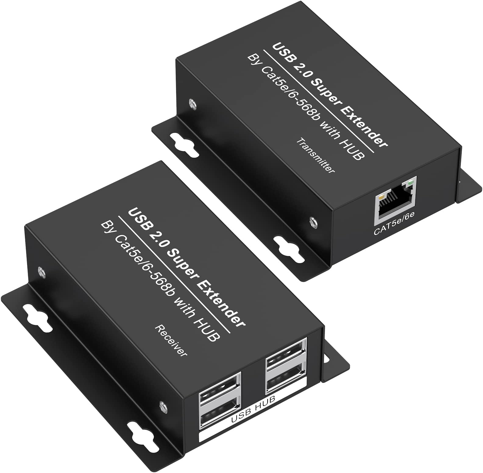 Amazon.com: USB Extender Over Ethernet USB 2.0 HUB RJ45 Cat5e/6, 196ft ...