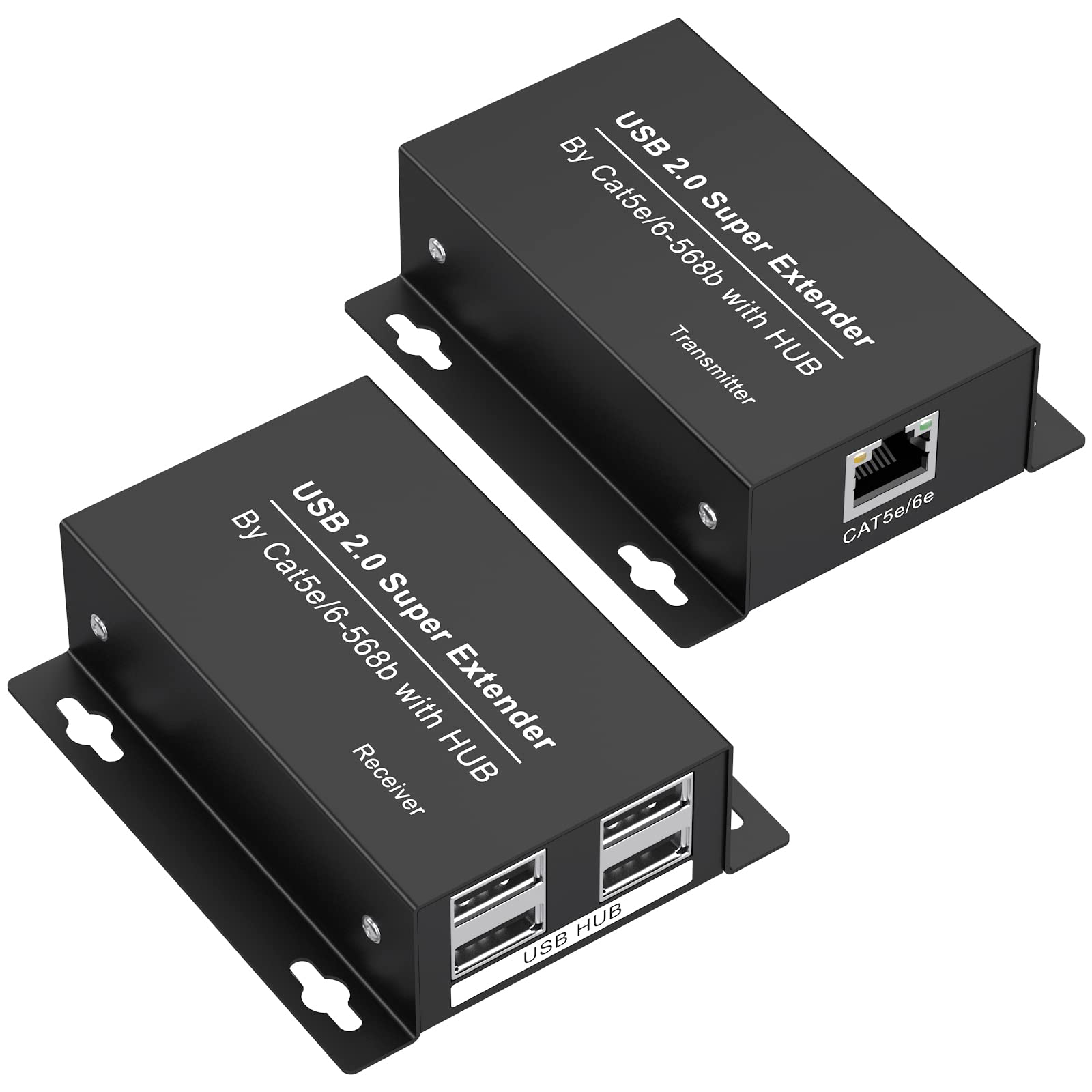 Amazon.com: USB Extender Over Ethernet USB 2.0 HUB RJ45 Cat5e/6, 196ft ...