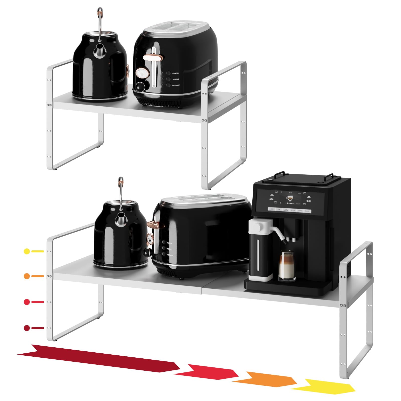 Amazon.com: taiheis 2 Pack Expandable Shelf Organizer 10.2" Wide ...