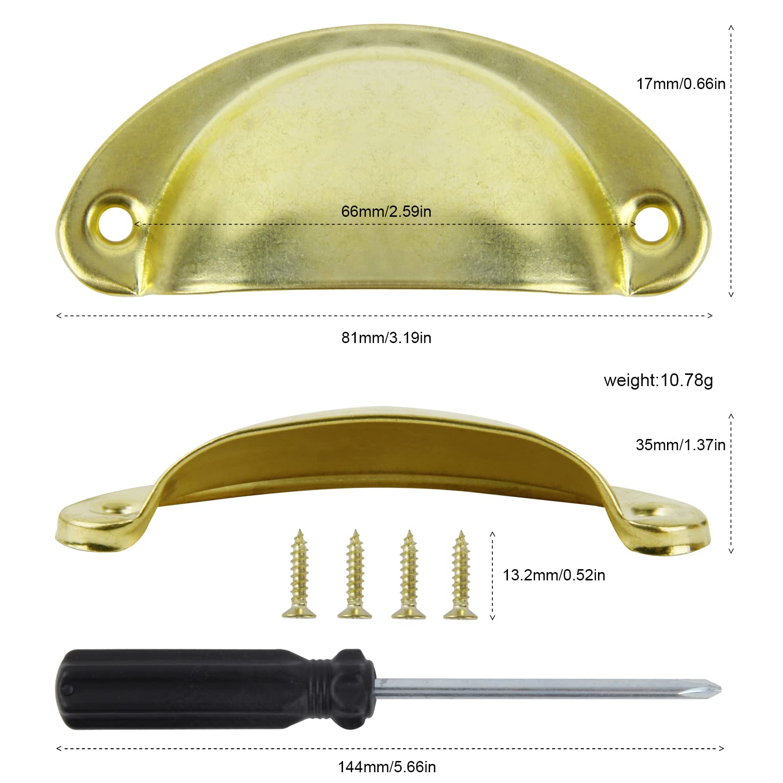 Pack of 12 Shell Handle Cupboard Handles Drawer Handles Vintage Shell ...