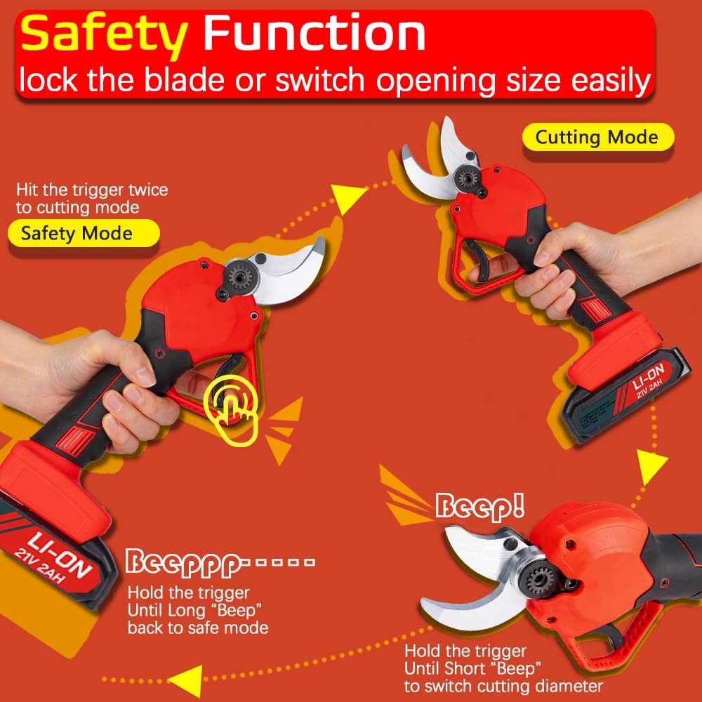 Rokrou Electric Pruning Shears For Gardening Cordless Tree Pruner 1.57 ...