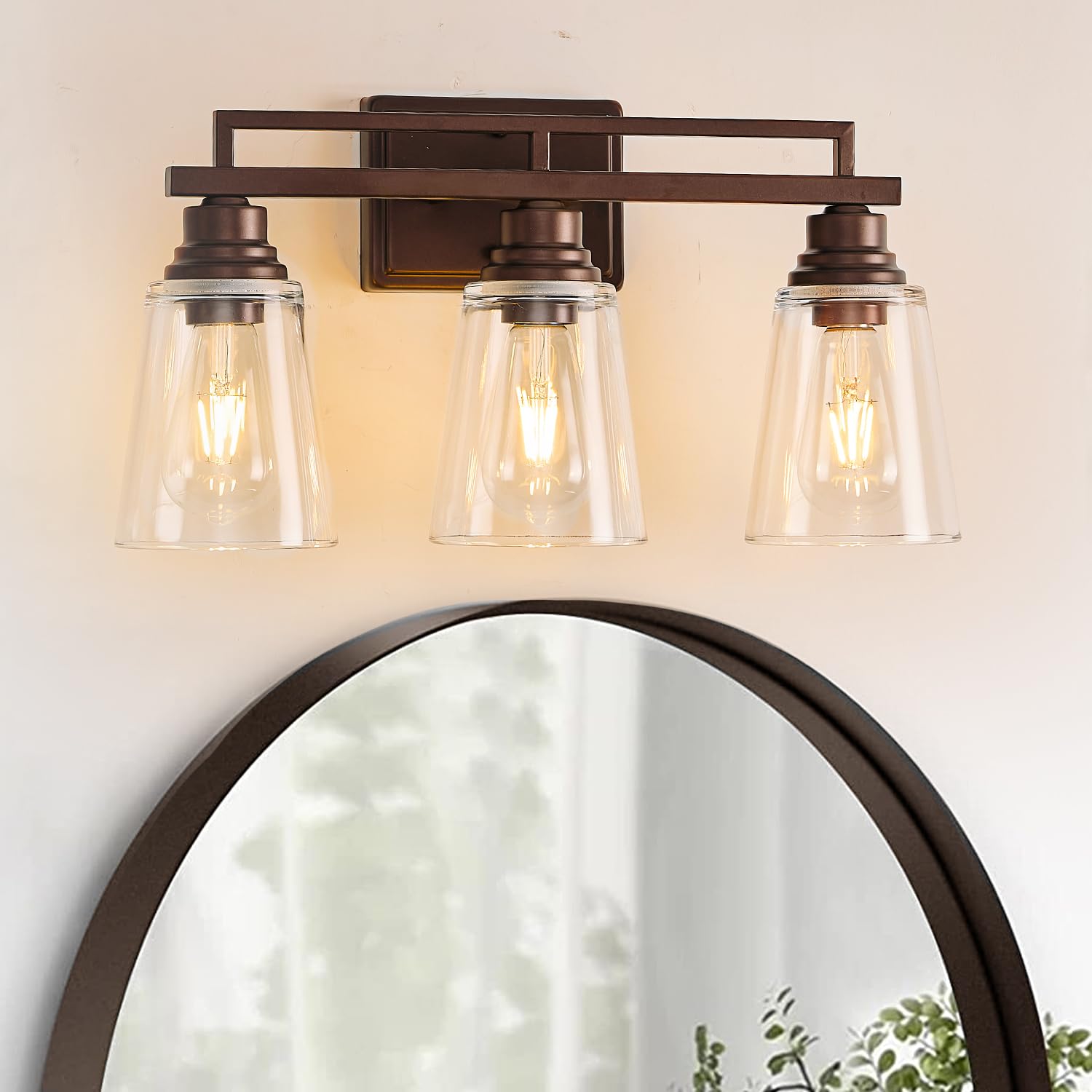 Refice Vintage Vanity Lights for Farmhouse Bathroom, 3-Light Wall ...