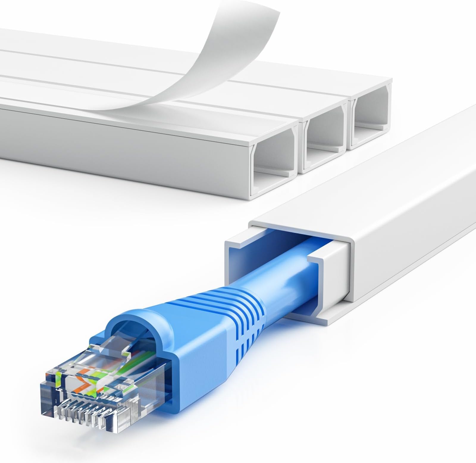 Delamu Cable Concealer, 62.8in Cord Hider Cord Cover Wall, One-Cord ...