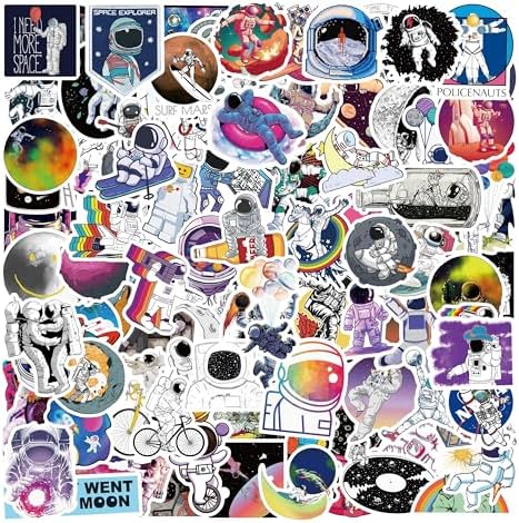 Amazon.com: 100 Pcs Space Astronaut Stickers for Water Bottles,NASA ...