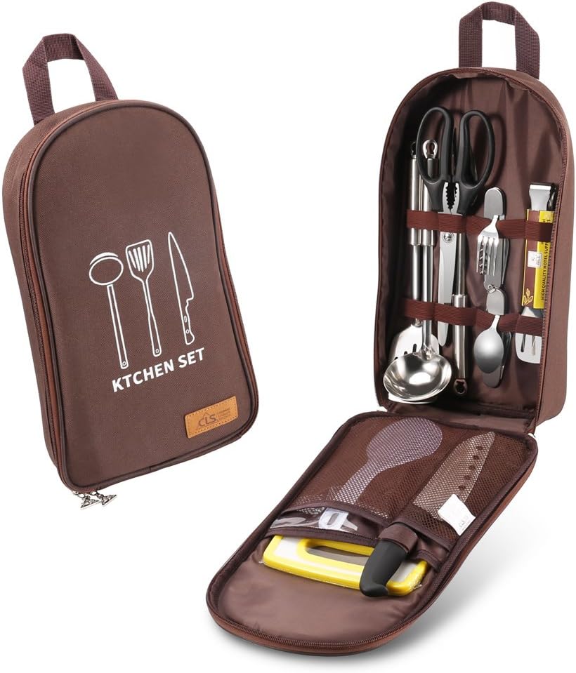 Amazon.com : Delicacy 10 PCs Camping Kitchen Utensil Set, Camp Cookware ...