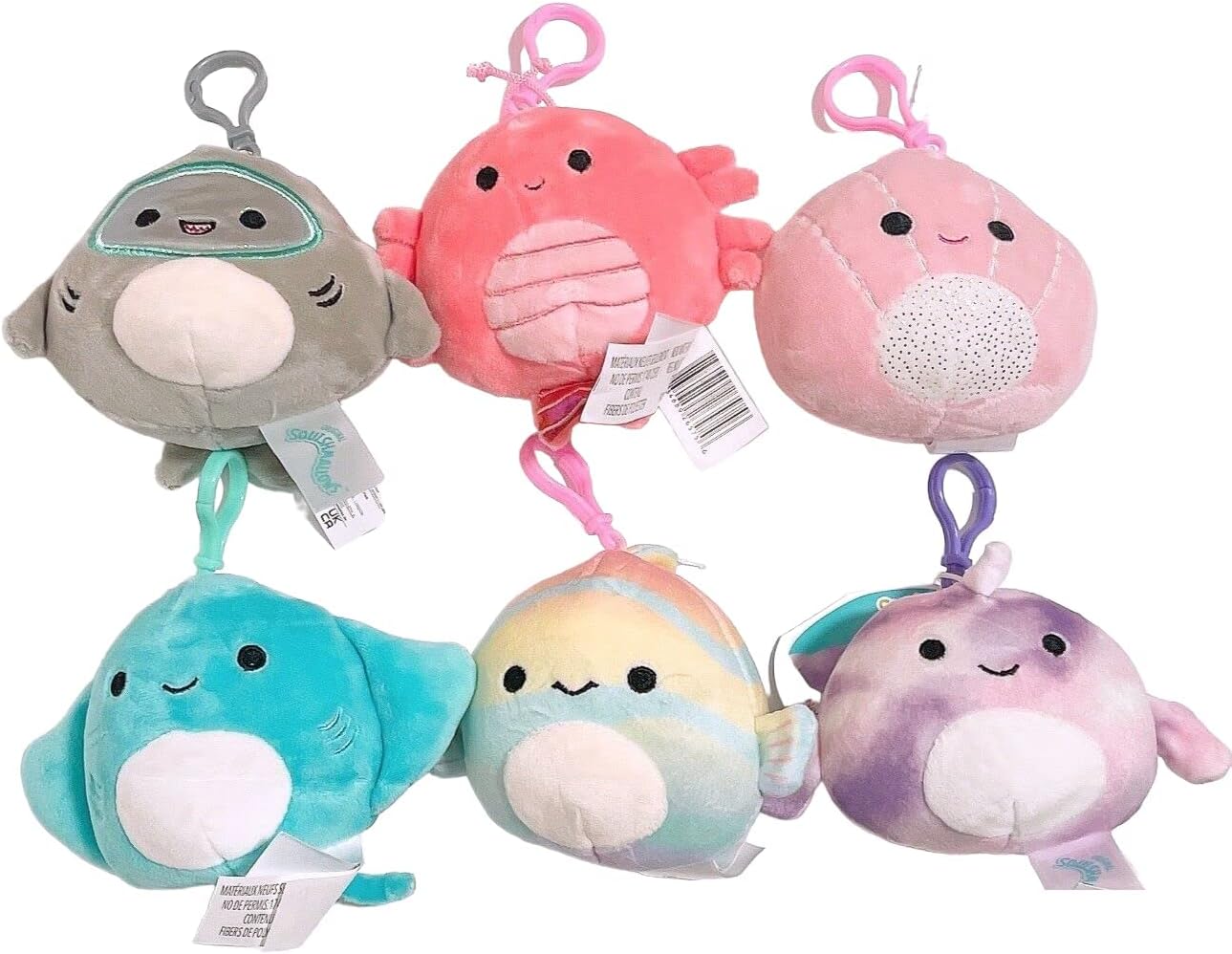 Amazon.com: Squishmallows Kellytoy 3.5/'' Assorted Squad Clip On ...