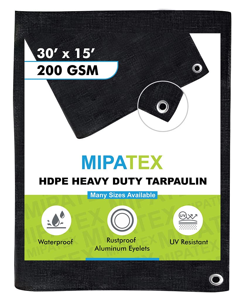Buy Mipatex Tarpaulin Sheet Waterproof Tirpal Heavy Duty 30ft x 15ft ...