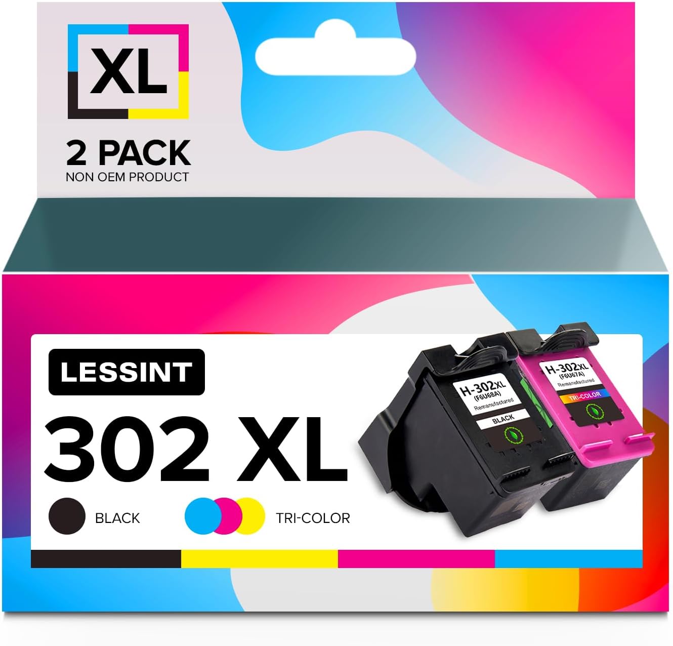 HP X4D37AE 302 Original Ink Cartridges, Black and Tri-color, 2 Count ...