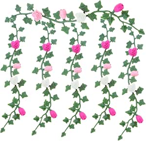 Amazon.com: 5pcs Miniature Rose Flower Vine, Miniature Grass Flower ...