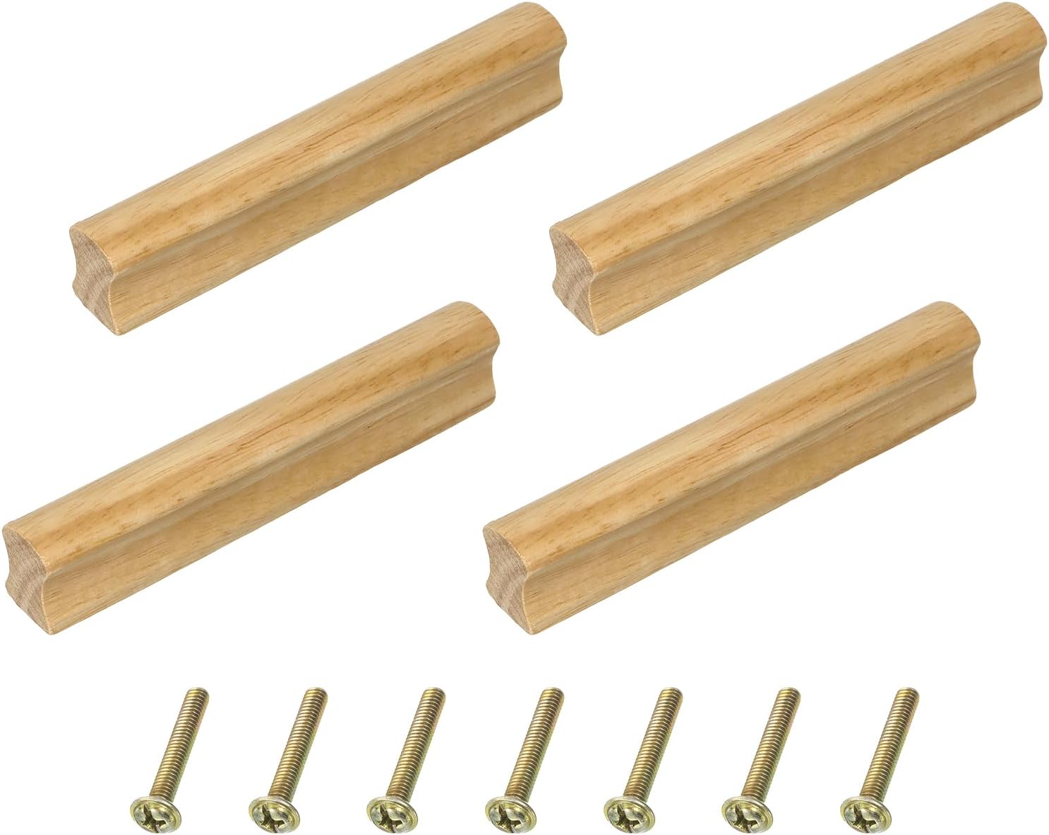 uxcell 4Pcs Wood Drawer Pulls Handles with Screws Set 96mm/3.78" Hole ...