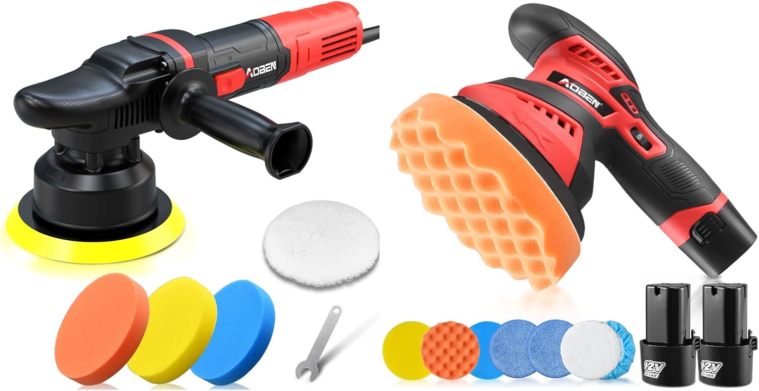 Amazon.com: AOBEN 6 inch Dual Action Car Buffer Polisher +AOBEN ...