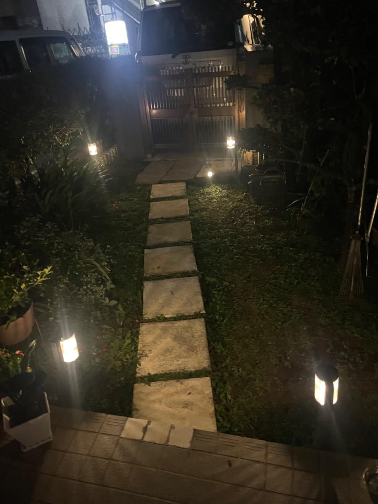 Amazon.co.jp: Letmy Solar Garden Light, Set of 4, Solar Outdoor Light ...