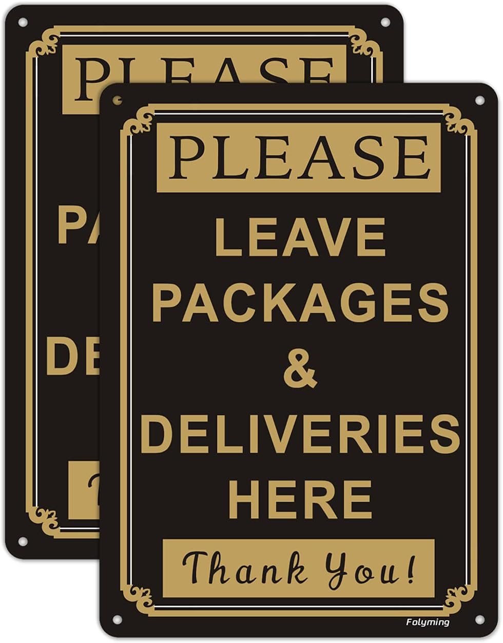 Amazon.com: Please Deliver All Packages Here BLACK Aluminum Composite ...
