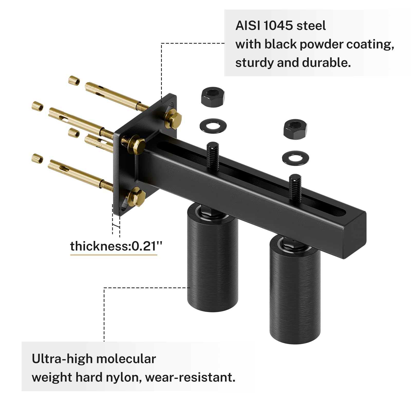 Snapklik.com : Adjustable 4" Slide Gate Guide Roller, Rust Proof Heavy ...