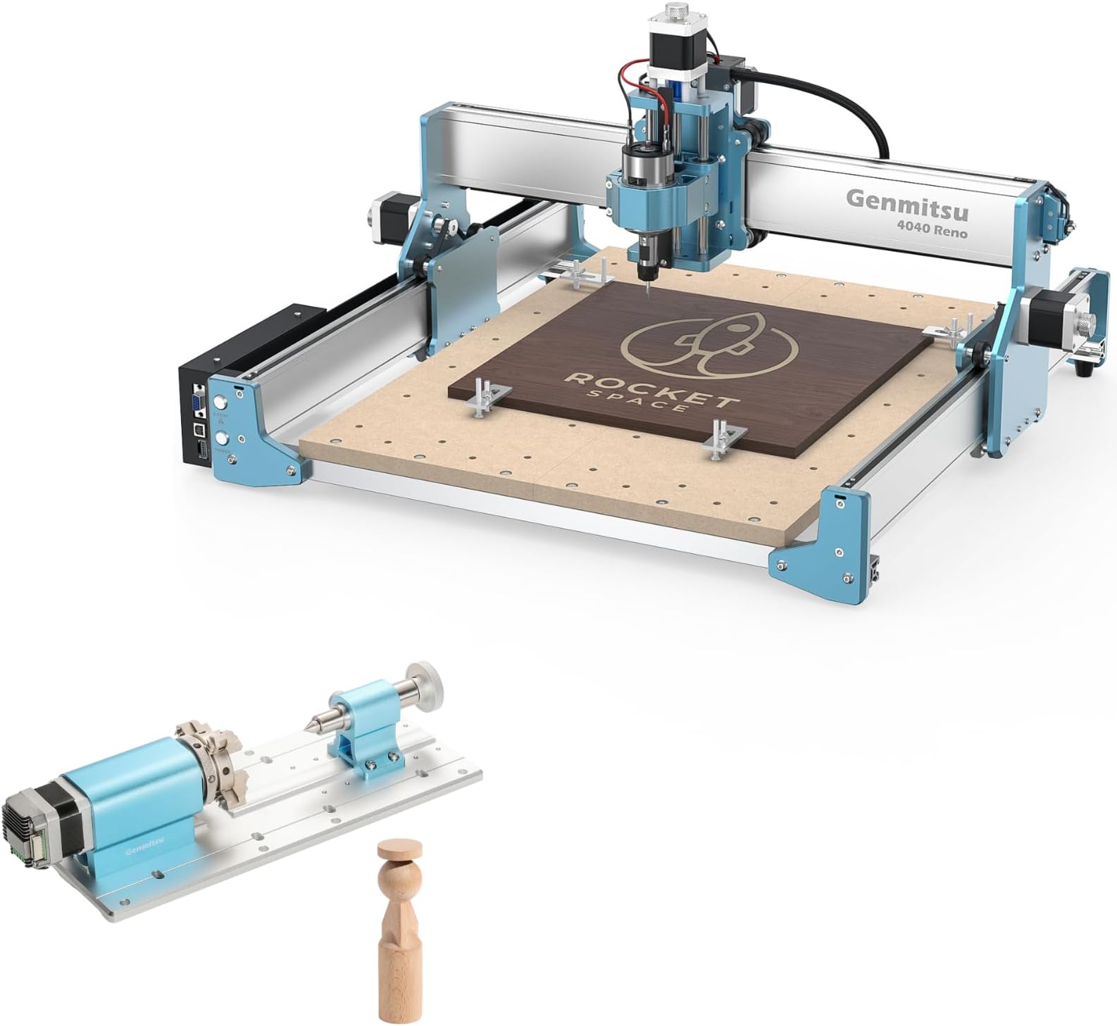 Genmitsu 4040 Reno CNC Router Milling Machine + 4th Axis Rotary Module ...