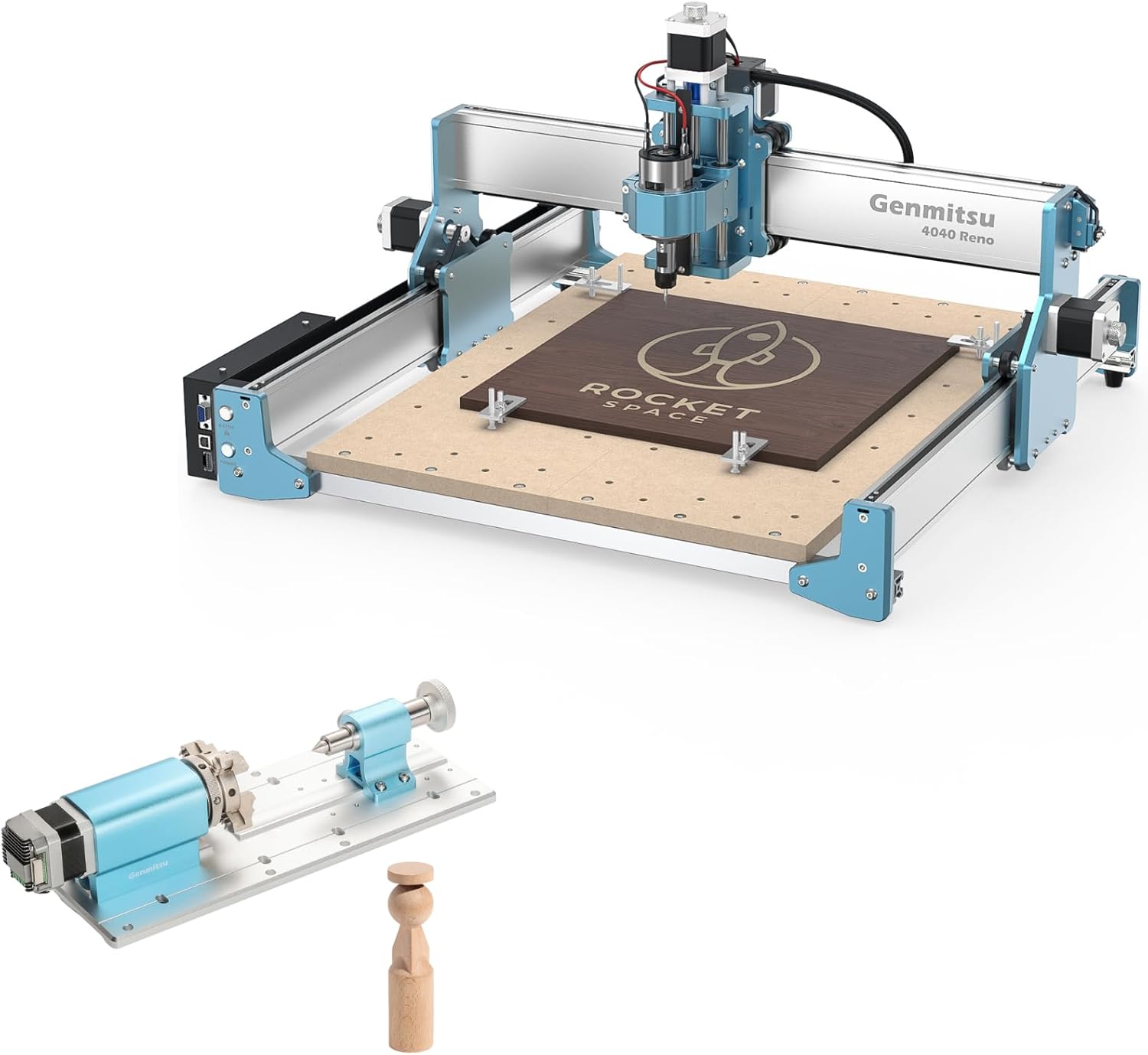 Genmitsu 4040 Reno CNC Router Milling Machine + 4th Axis Rotary Module ...