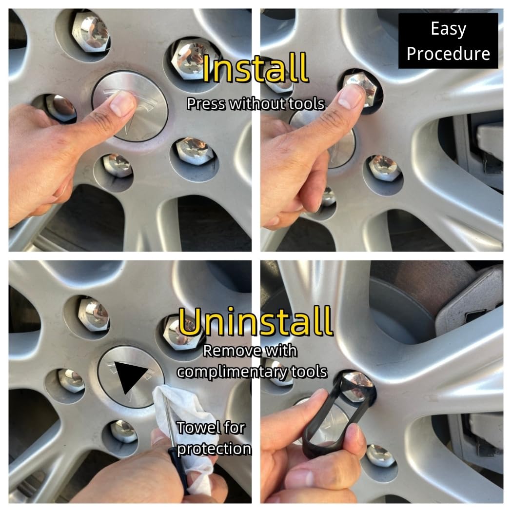 Snapklik.com : Wheel Cap Kit For Tesla Model Y/Model 3, For 19 Wheels ...