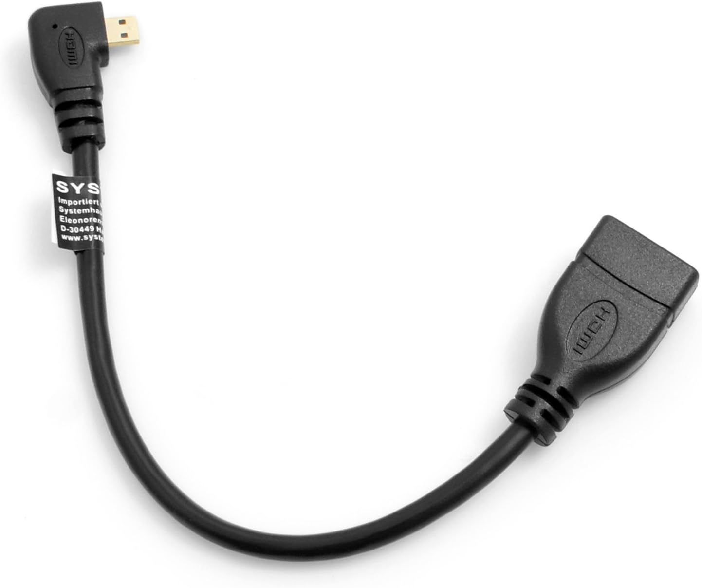 System-S Micro HDMI Stecker 90° Grad Links Gewinkelt Winkelstecker zu ...