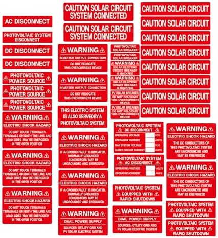 Amazon.com: Custom Solar Plastic Placard & Labels with red Background ...