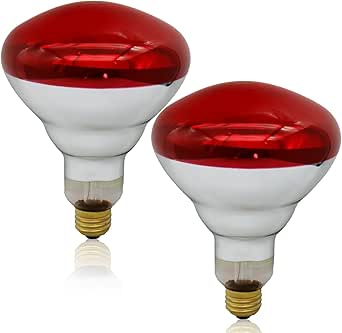 250 Watts Infrared Heat Lamp Bulbs, R40 Red Heat Light Bulb E26 Base ...