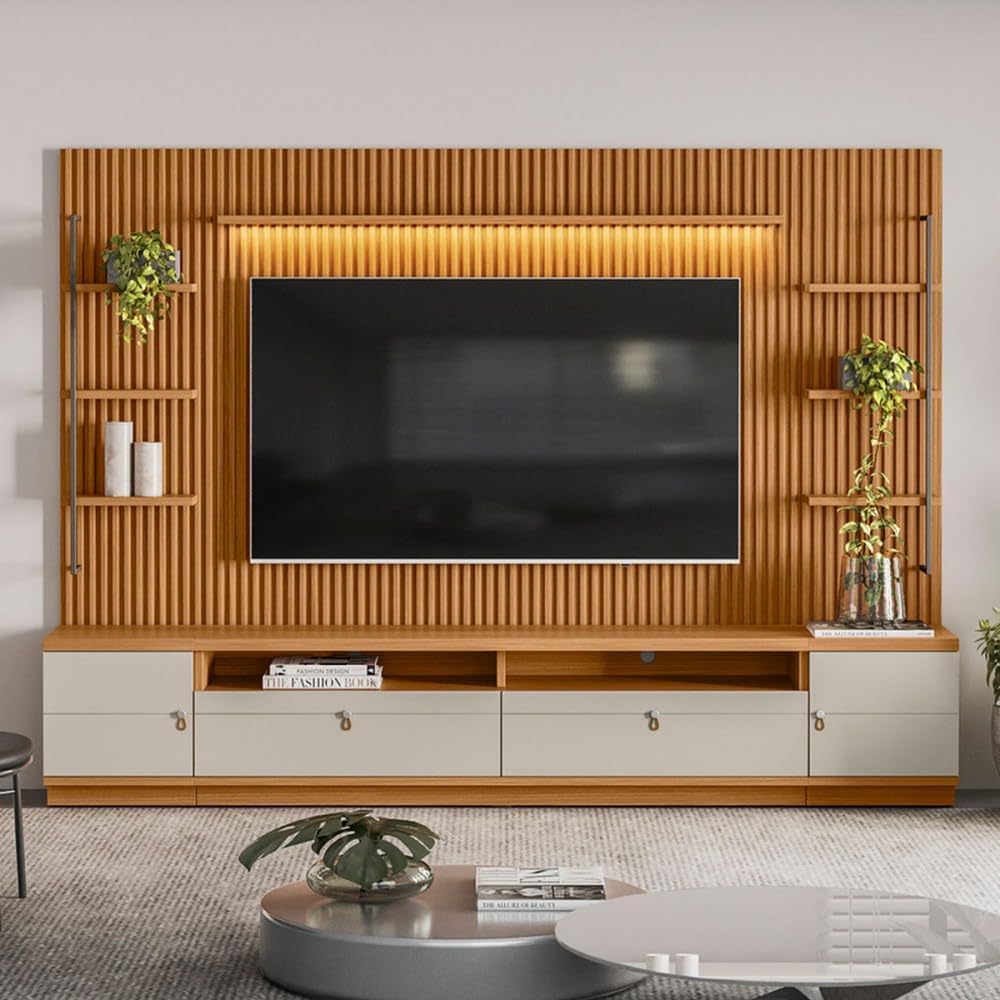 Rack com Painel Para Tv até 75 Polegadas com Led Elegance Yescasa Cinza ...